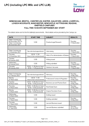 Assessment Timetable - STUDENT ASSESSMENT INFORMATION LLB and MLaw ...