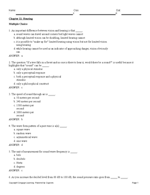 Chapter 6 Visual Attention - Name : Clas s: Dat e: Chapter 06: Visual Attention Multiple - Studocu