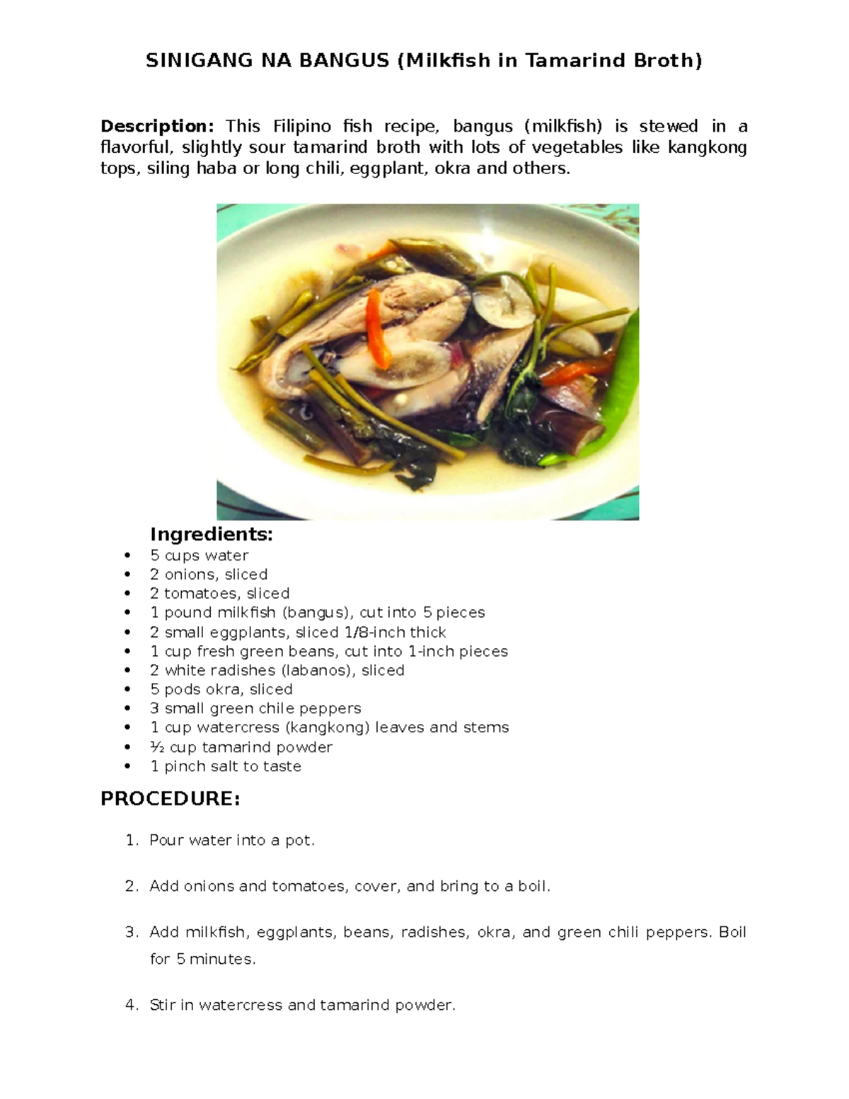 PETA IN Computer - performance task sample - SINIGANG NA BANGUS ...