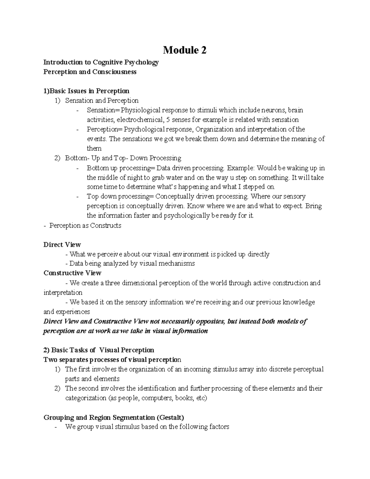 Psychology 253 Module 2 - Module 2 Introduction to Cognitive Psychology ...