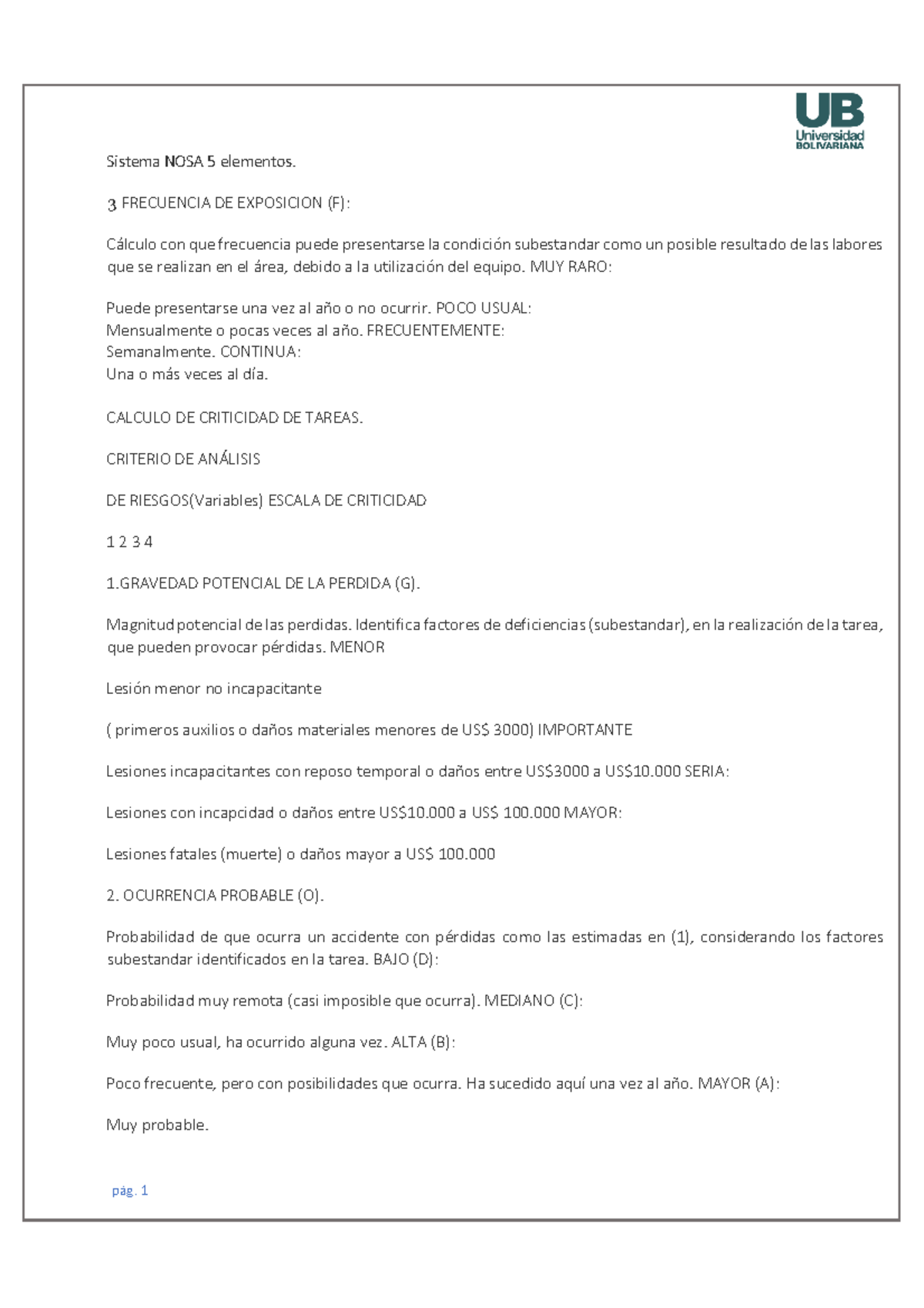 2° parte NOSA - Programas de prvención de riesgos - Sistema NOSA 5 ...