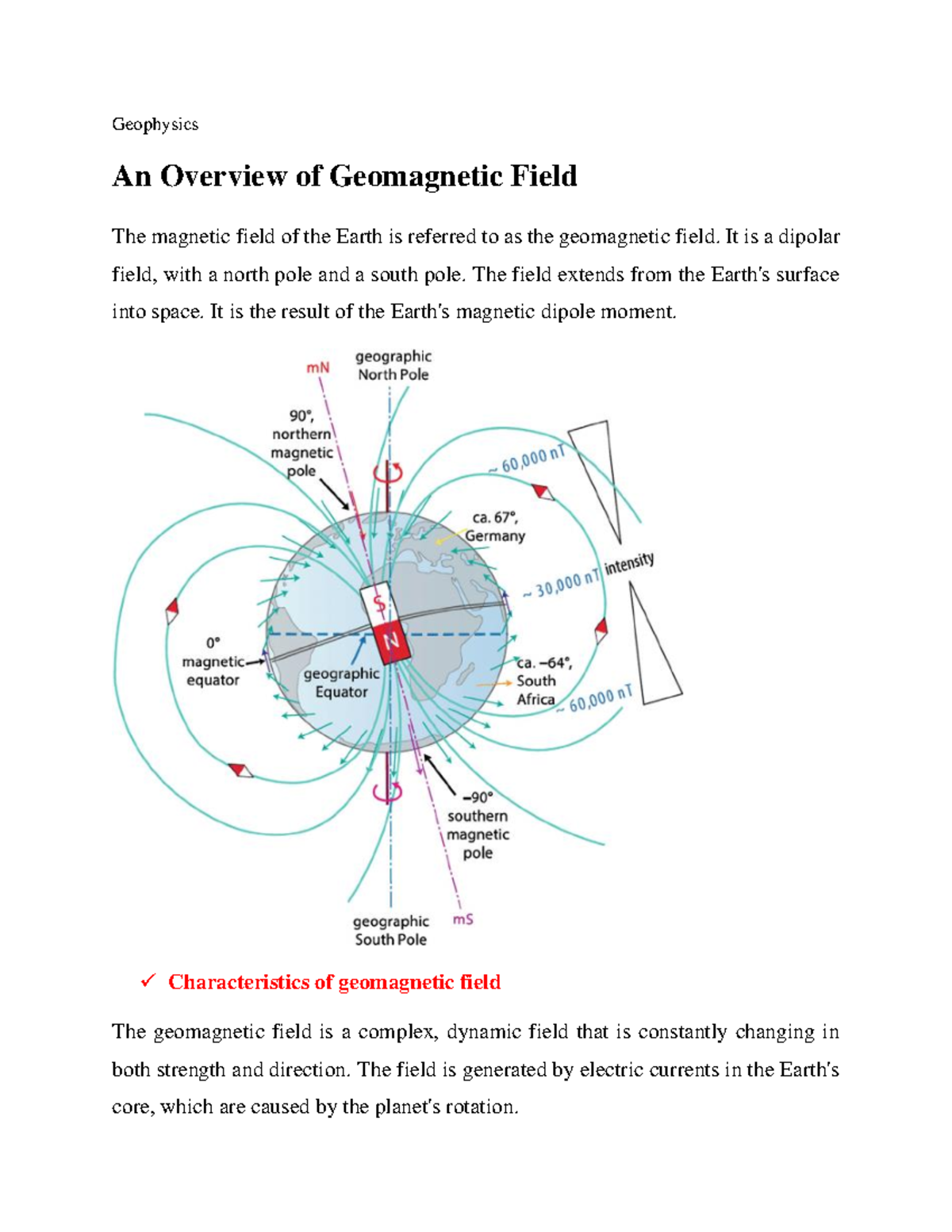 An overview of Geomgnetic Field - Geophysics An Overview of Geomagnetic ...