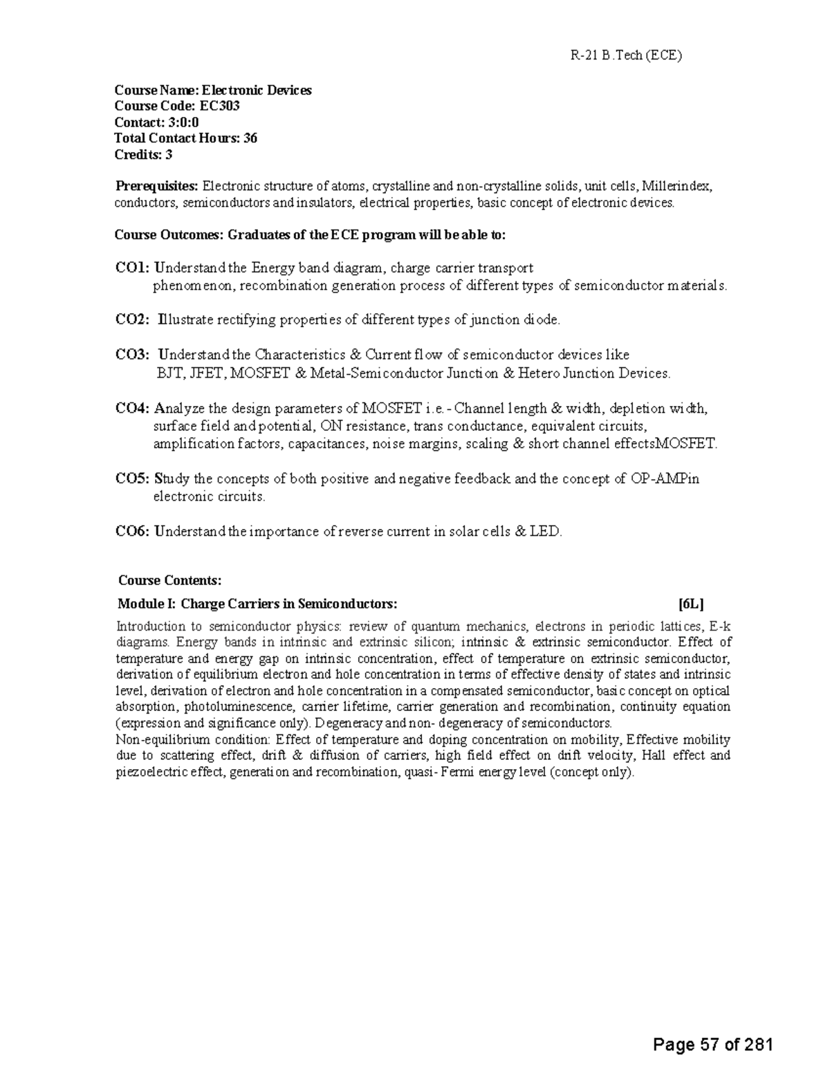 EC-303 Electronic-Devices R-21 ECE - R-21 B (ECE) Page 57 of 281 Course ...
