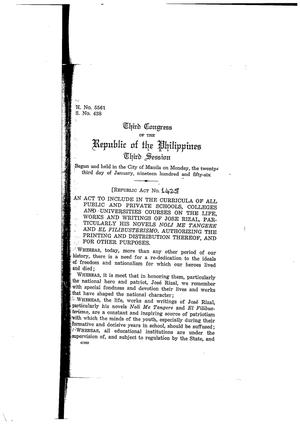 Timeline of RA. 1425 - TIMELINe of RA. 1425 April 3, 1956 April 3, 1956 ...