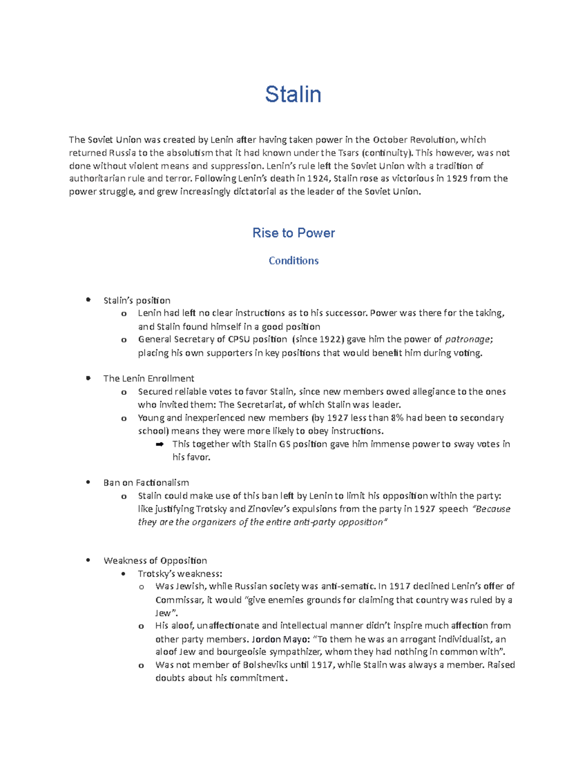 Stalin notes on rap / maintenance - Stalin The Soviet Union was created ...