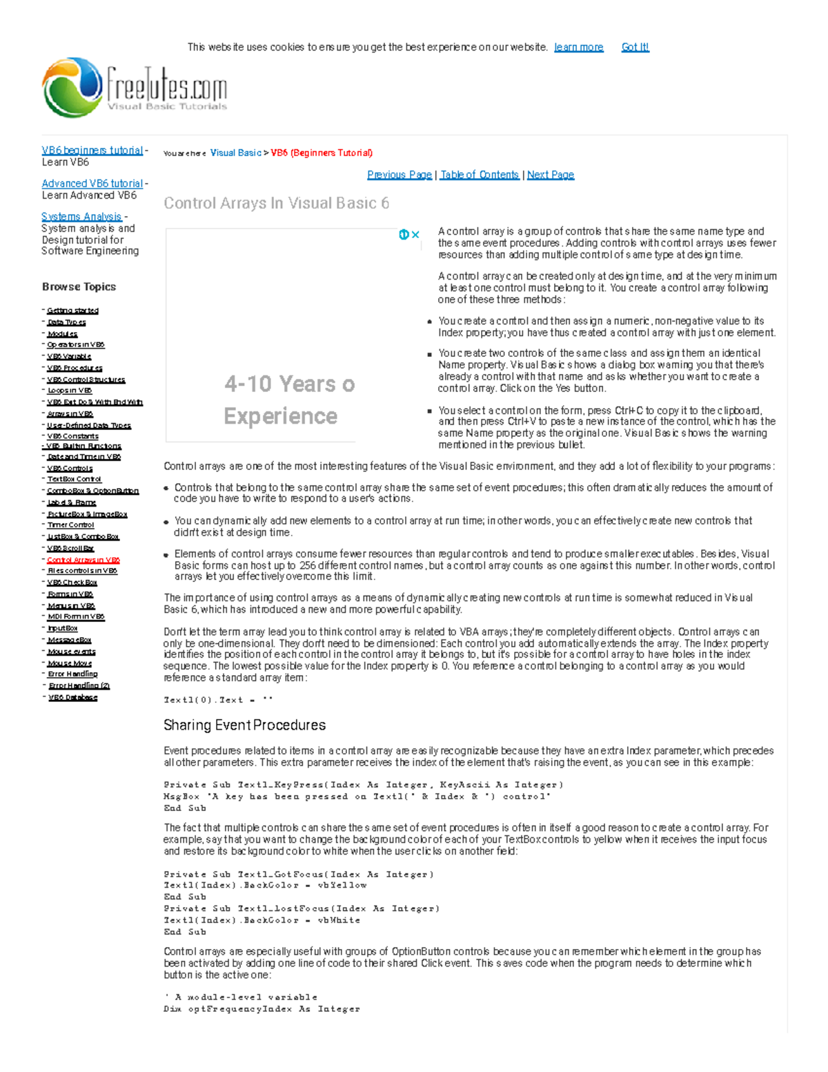 Visual Basic Adding Controls With Control Arrays Uses Fewer Resources Than Adding Multiple