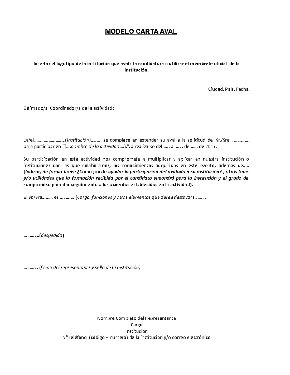 Modelo Carta Aval Clacso 1 1 1 Pdf/carta De Constancia Laboral Word