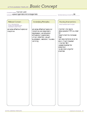 Actions for IV Infiltration - ACTIVE LEARNING TEMPLATES THERAPEUTIC ...