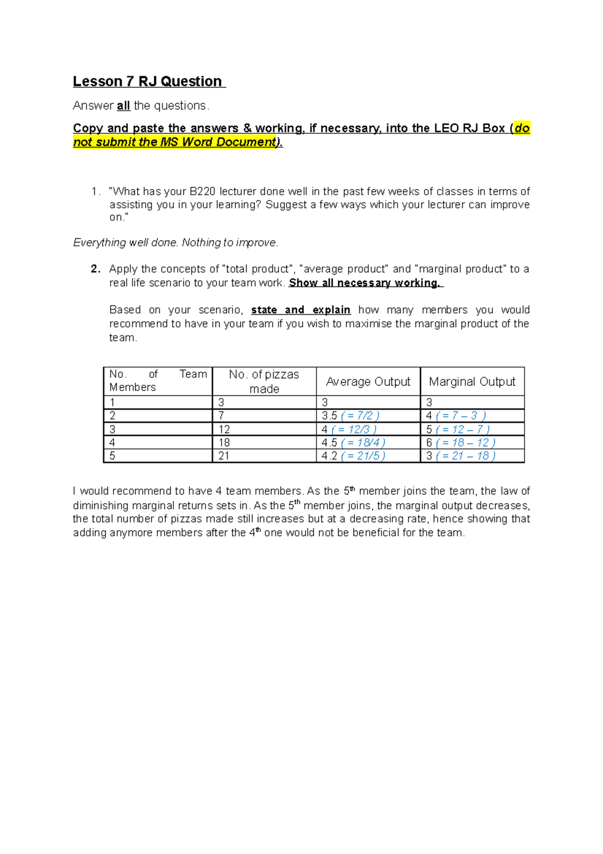 B220 Lesson 7 RJ Question - Lesson 7 RJ Question Answer all the ...