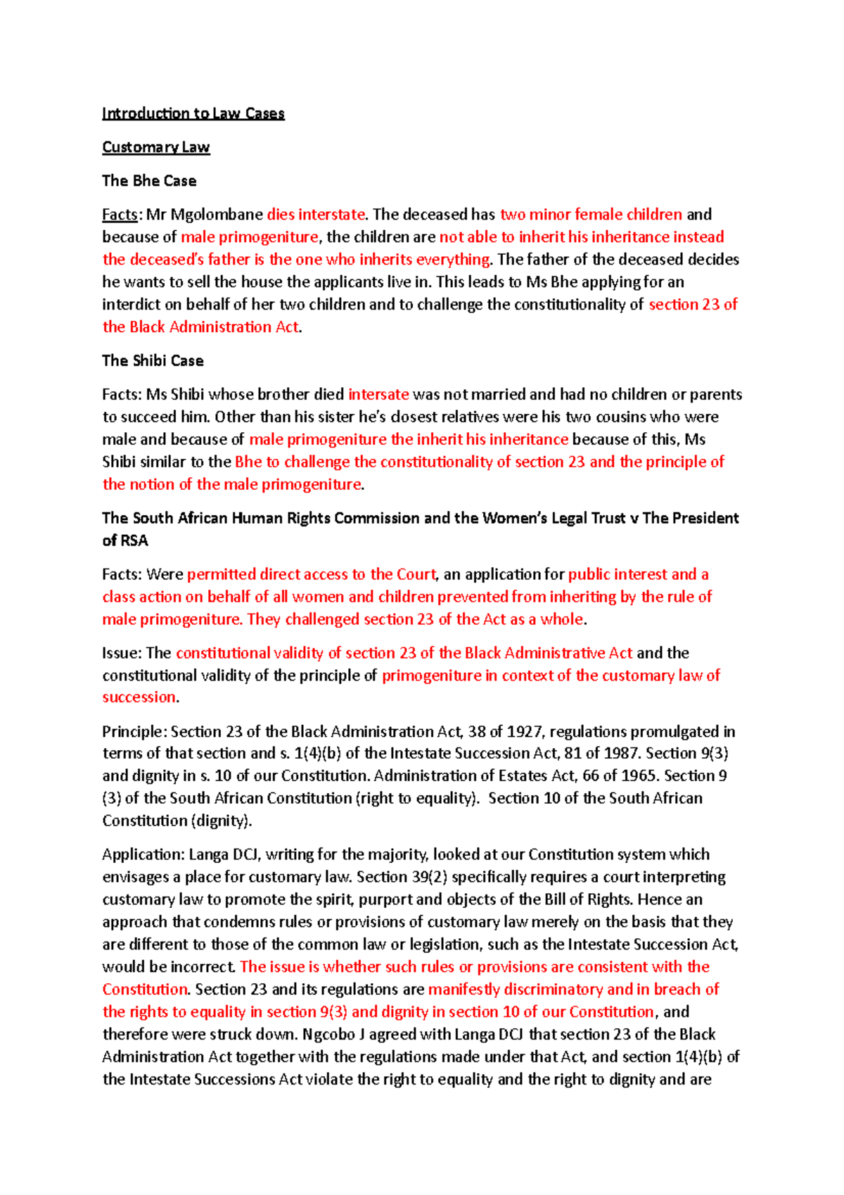 Cases - Intro to Law case summaries - Introduction to Law Cases ...