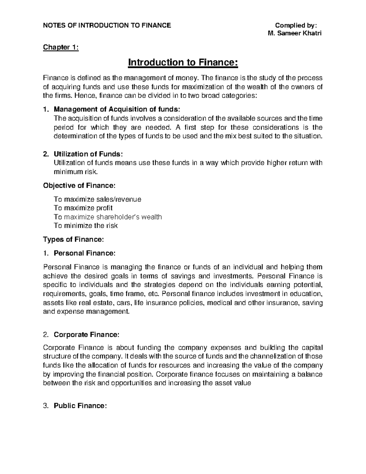 Complete ITF Notes - M. Sameer Khatri Chapter 1: Introduction to ...