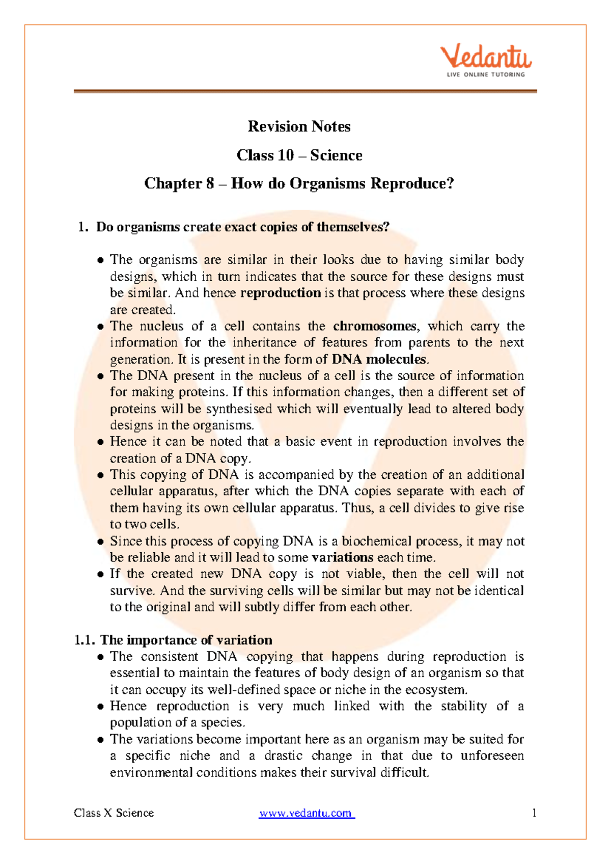 Cbse class 10 science notes chapter 8 how do organisms reproduce ...