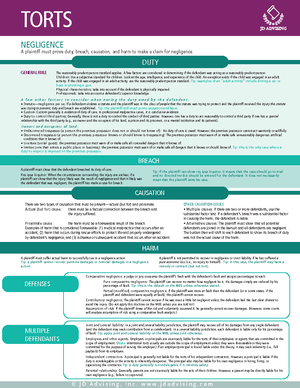 Torts Attack Outline - Torts Attack Outline Intentional Torts: Intent ...