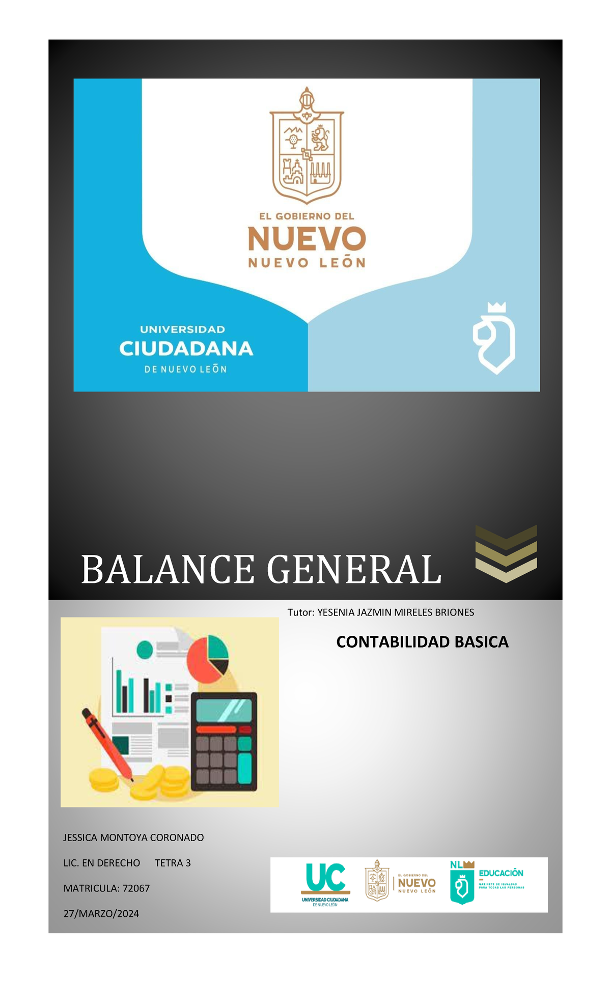 Balance General JMC - BALANCE GENERAL JESSICA MONTOYA CORONADO LIC. EN ...