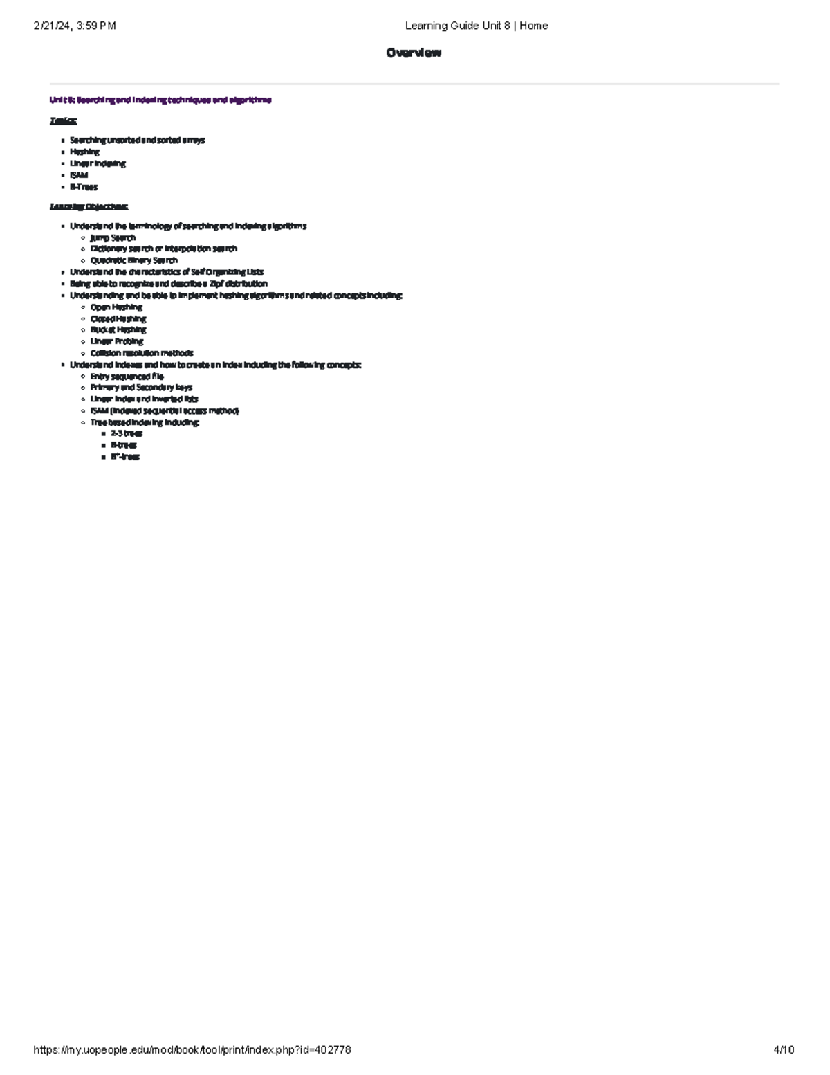 Learning Guide Unit 8 Overview Unit 8 Searching And Indexing