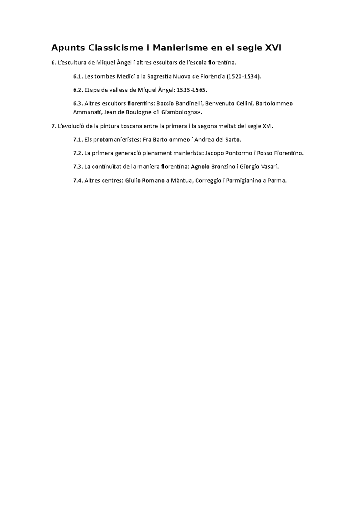 Apunts Classicisme i Manierisme en el Segle XVI. Tema 6 i 7 - Apunts Classicisme i Manierisme en ...