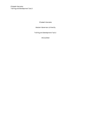 Business managment task 1 - Elizabeth Gonzalez Western Governors ...