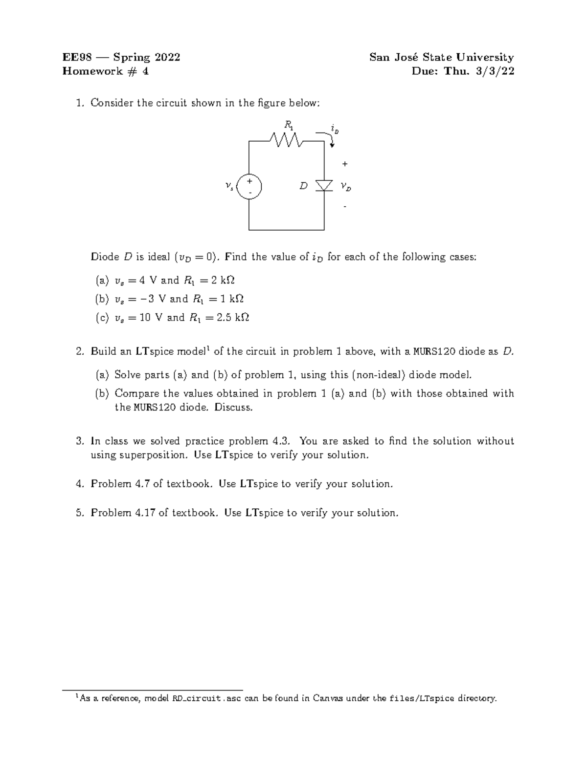 Homework 4 EE98 SPRING 2022 - EE 098 - SJSU - Studocu