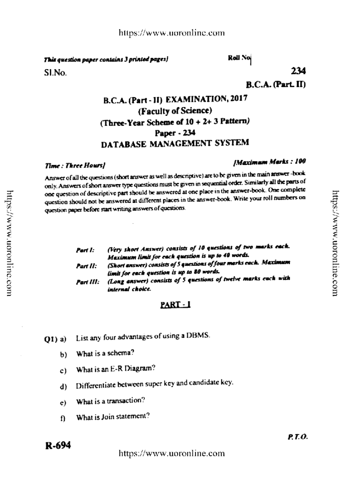 Bca part 2 database management system 234 2017 - BCA - Studocu