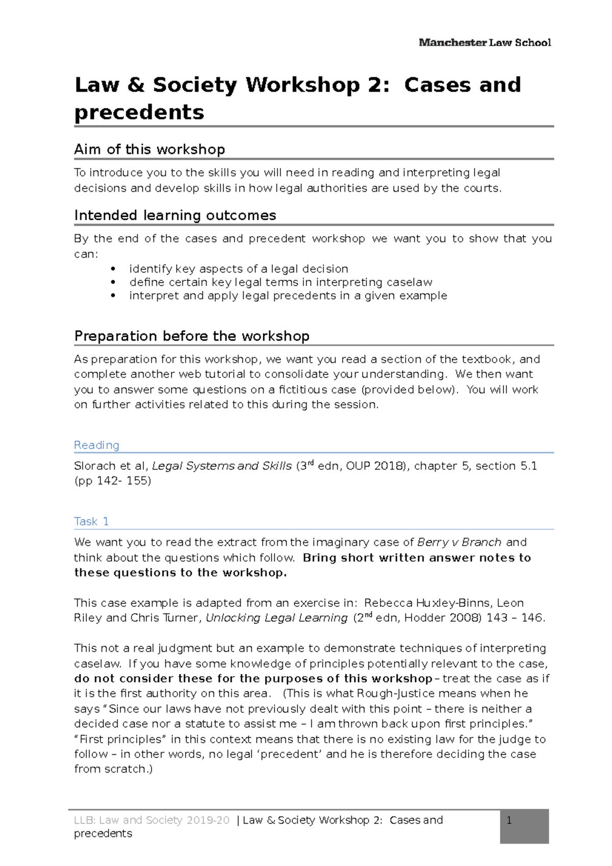 LS 1920 Workshop 02 Final - Law & Society Workshop 2: Cases and ...