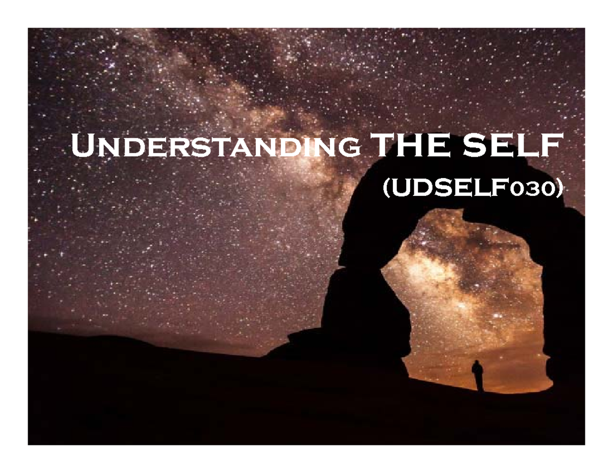 Understanding the self unit one to three - Understanding the self ...