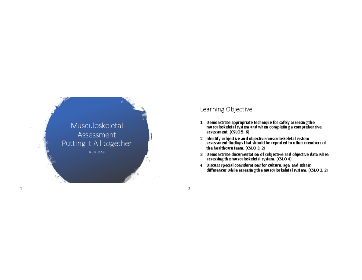 Unit 10 - Musculoskeletal Conclusion - Student 0722 - Read-Only ...