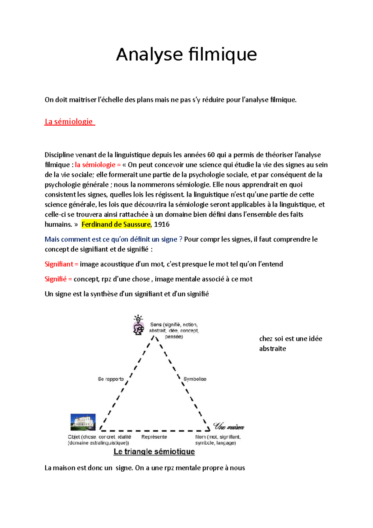 Analyse filmique mineure ADS semestre 1 - Analyse filmique On doit ...