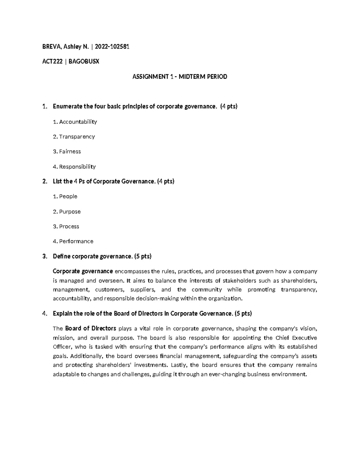 Assignment in Governance - BREVA, Ashley N. | 2022- ACT222 | BAGOBUSX ...