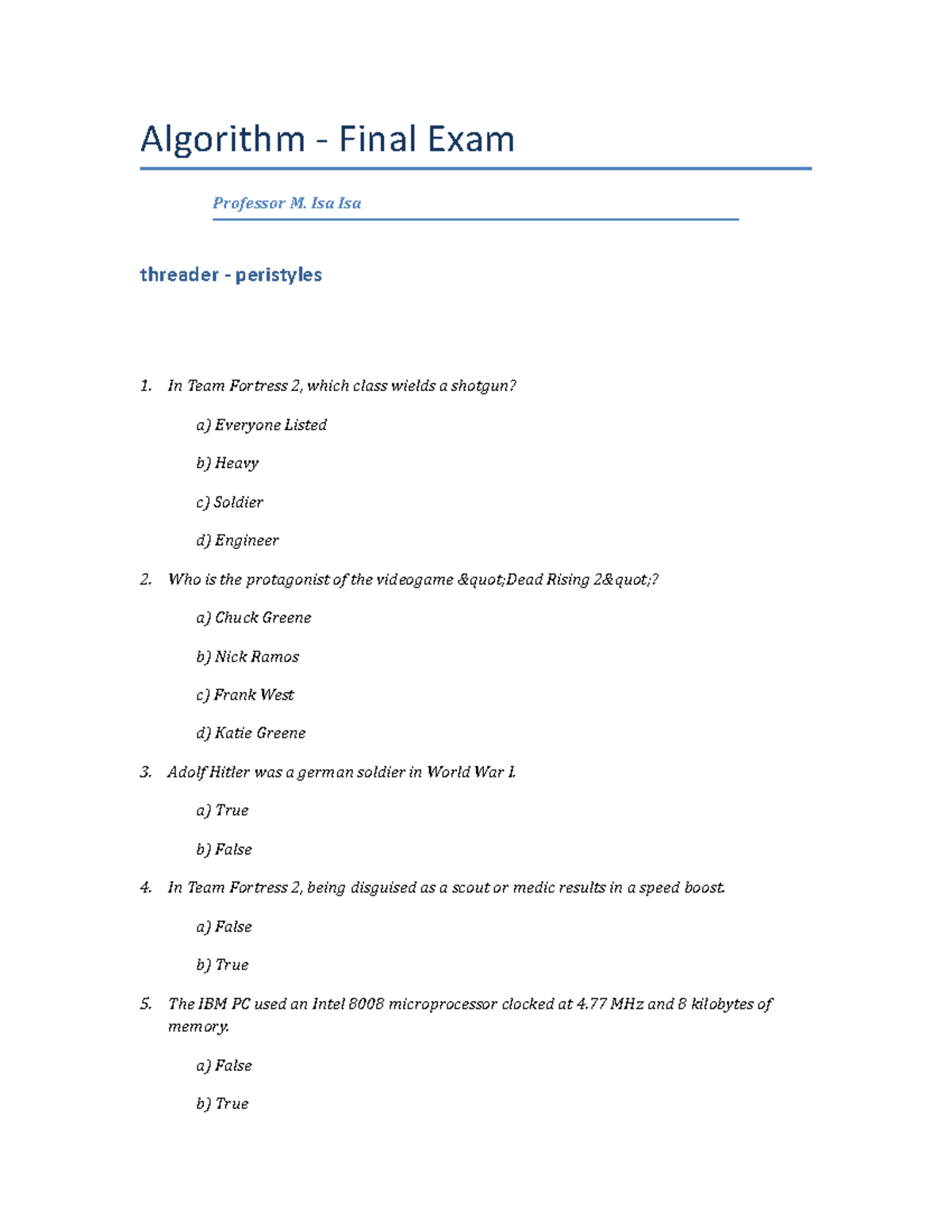 Marketing Presentation - Winter Semester 2016 - Algorithm - Final Exam ...