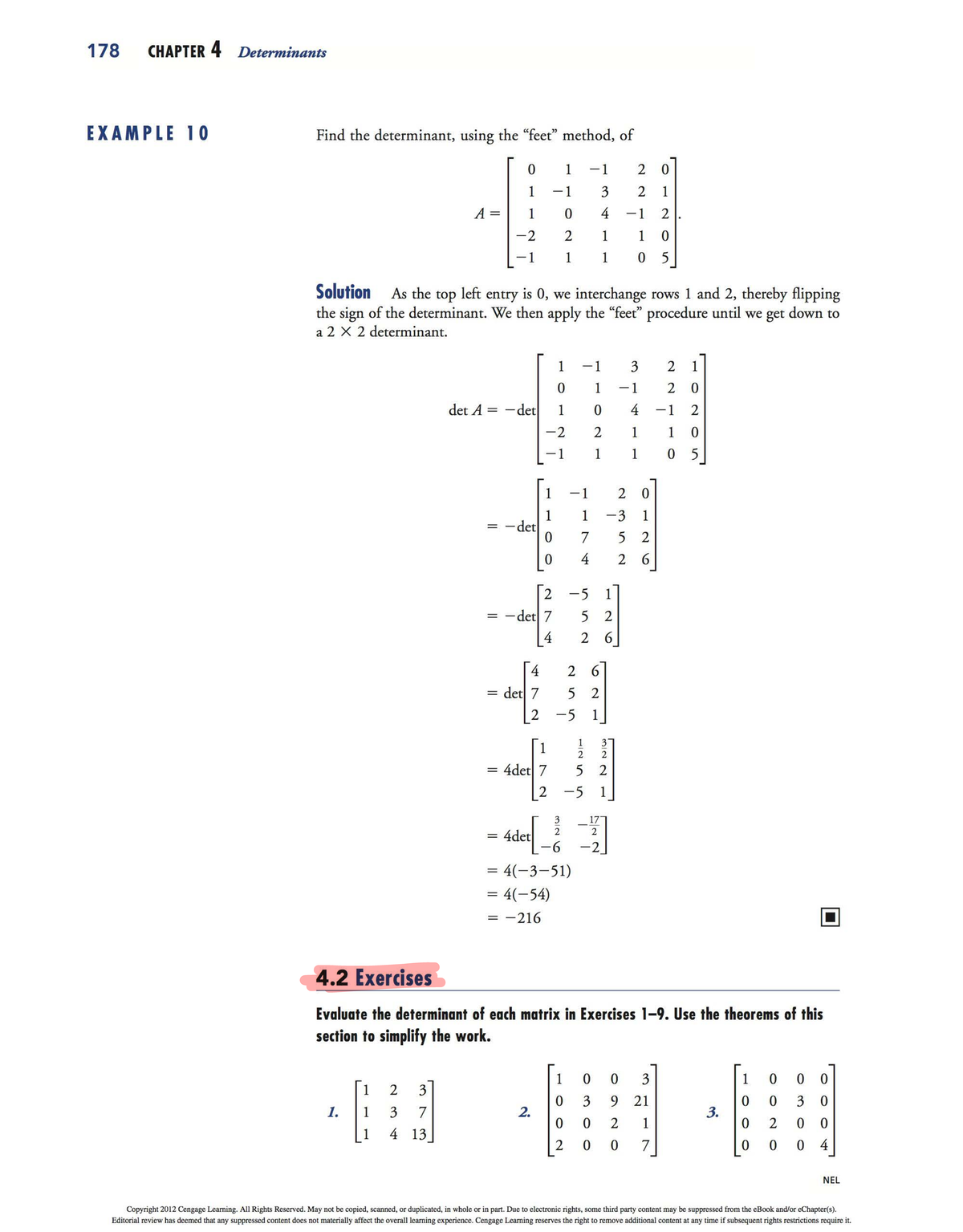 Math 1229 Textbook 2 - question - 178 CHAPTER 4 Determinants Solution ...