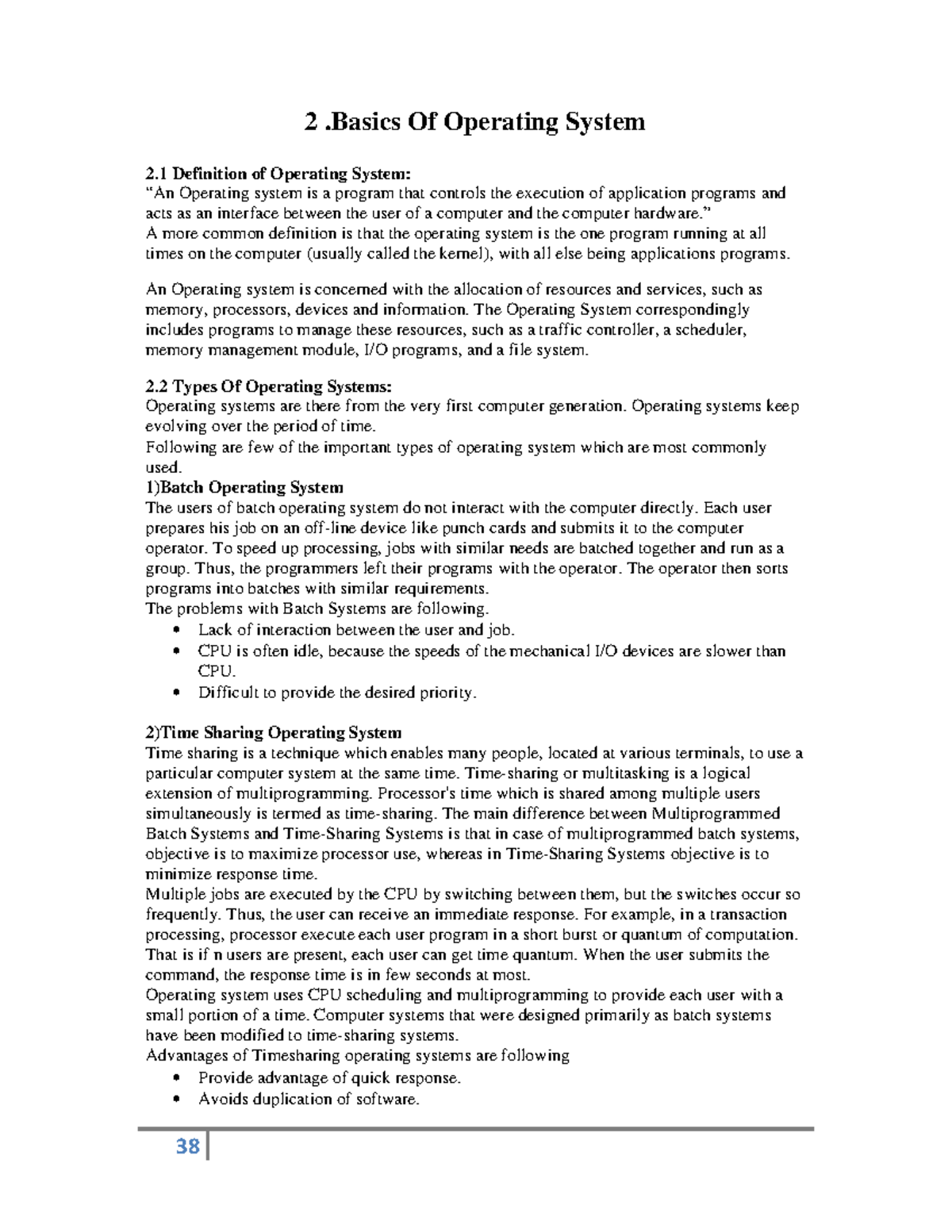 Computer Concepts 38 60 - 2 .Basics Of Operating System 2 Definition of ...