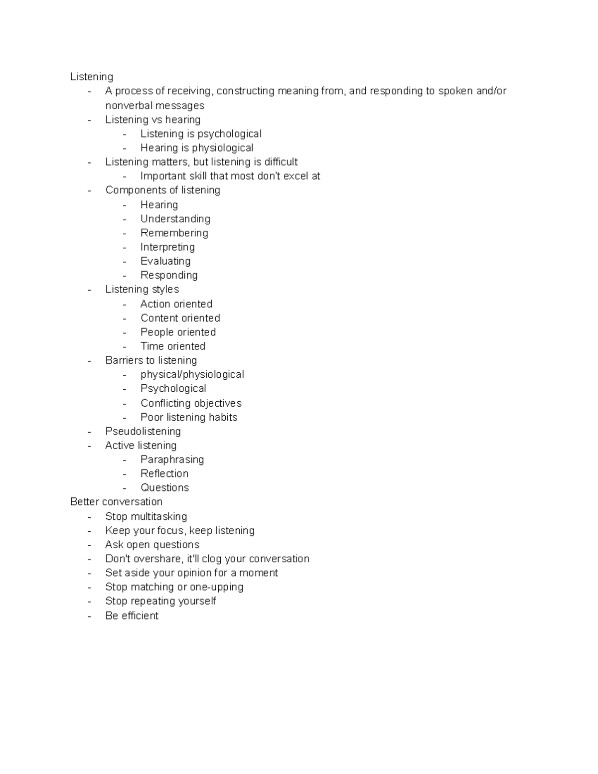 COMM 2 11 Listening and Conversation - Listening - A process of ...
