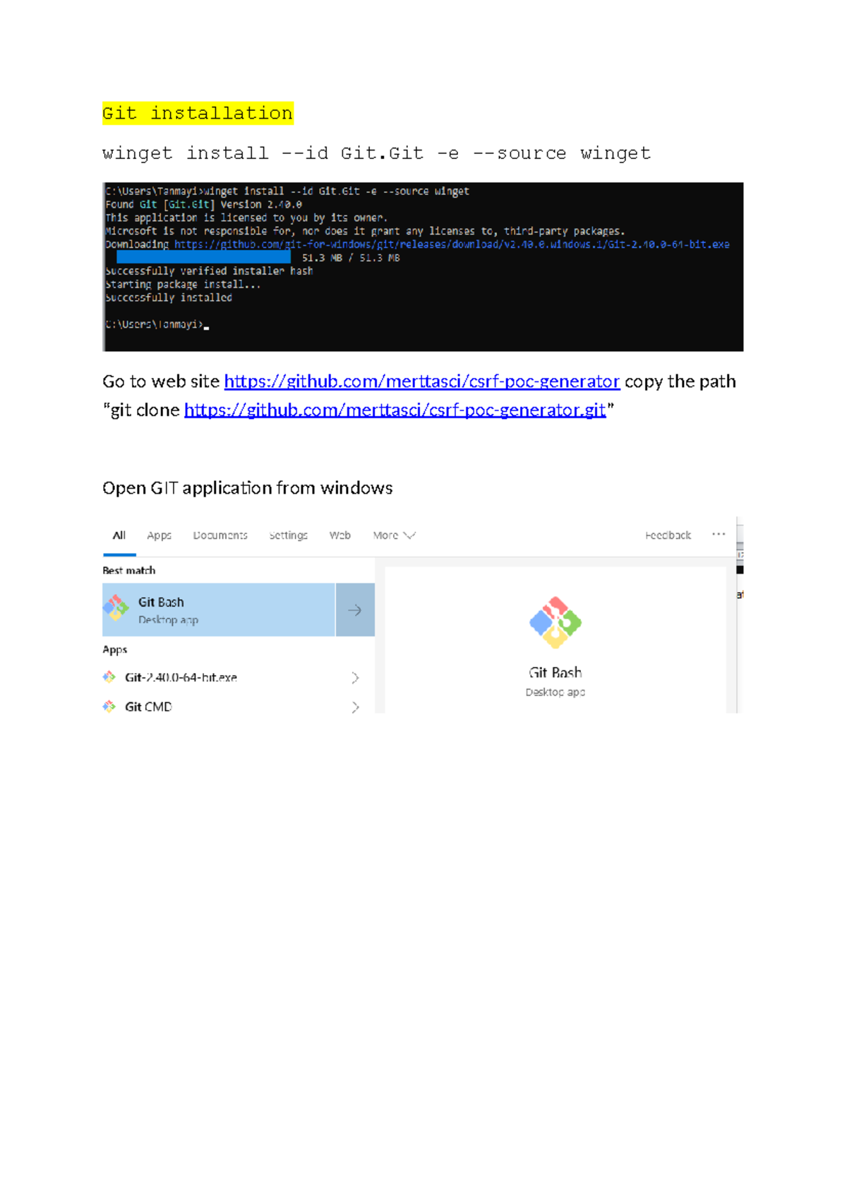 CSRF attack - Cryptography & System Security - Git installation winget install -id Git -e ...