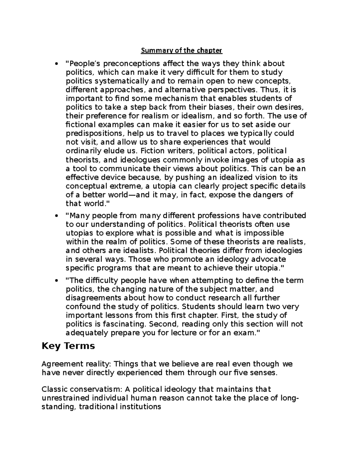 Chapter 1 Summary Of The Chapter People s Preconceptions Affect The