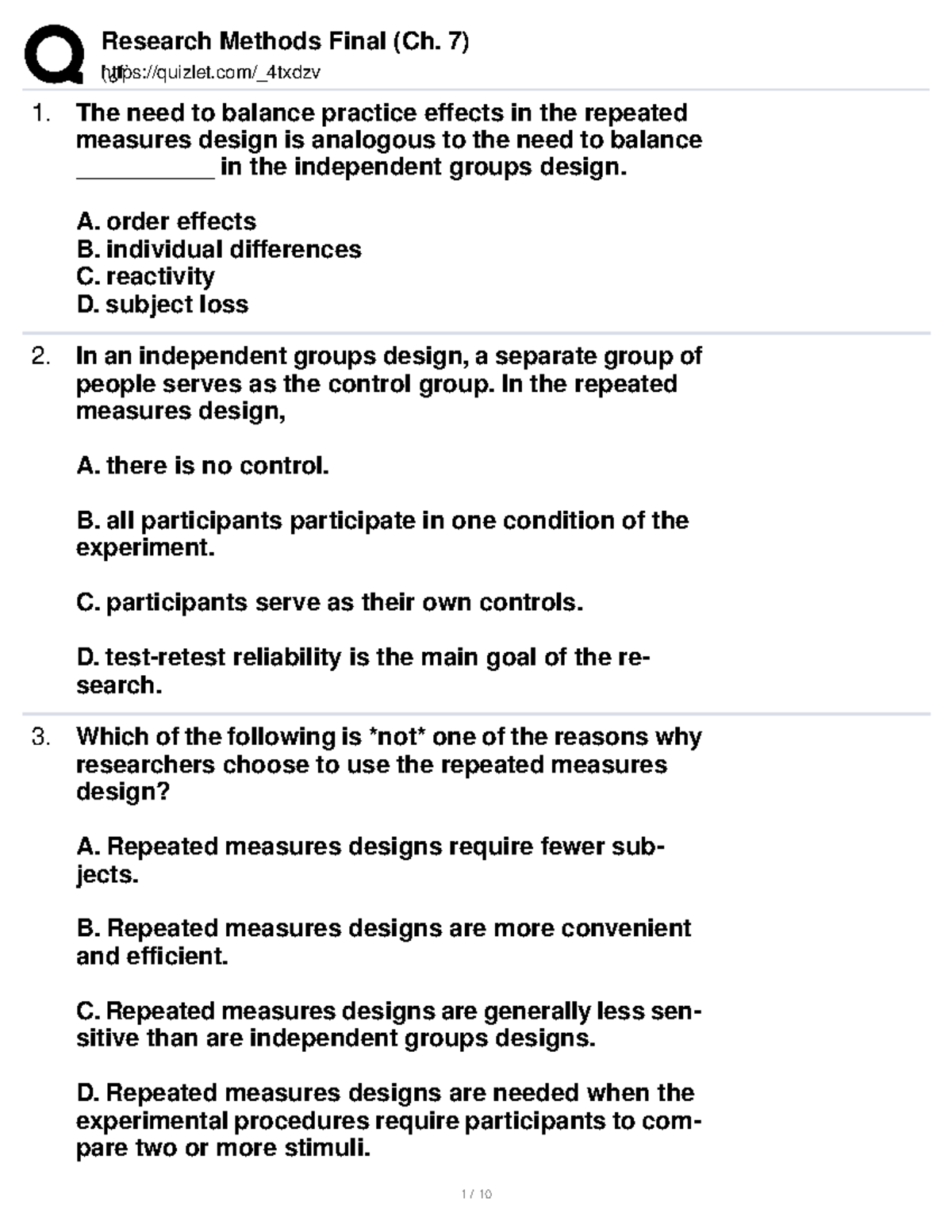 Final-C7 - Chapter 7 exam - (¿f`quizlet/_4txdzv 1. The need to balance ...