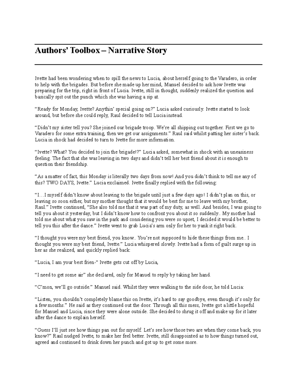 English I (2.10) - Assignment ...