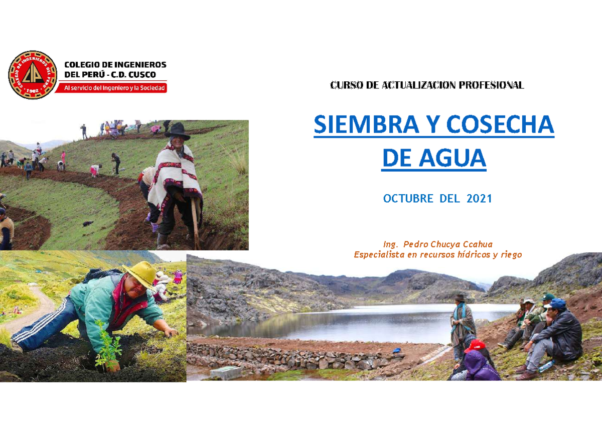 C-1 - SIEMBRA Y COSECHA DE AGUA - JULIO - 2019 SIEMBRA Y COSECHA DE ...