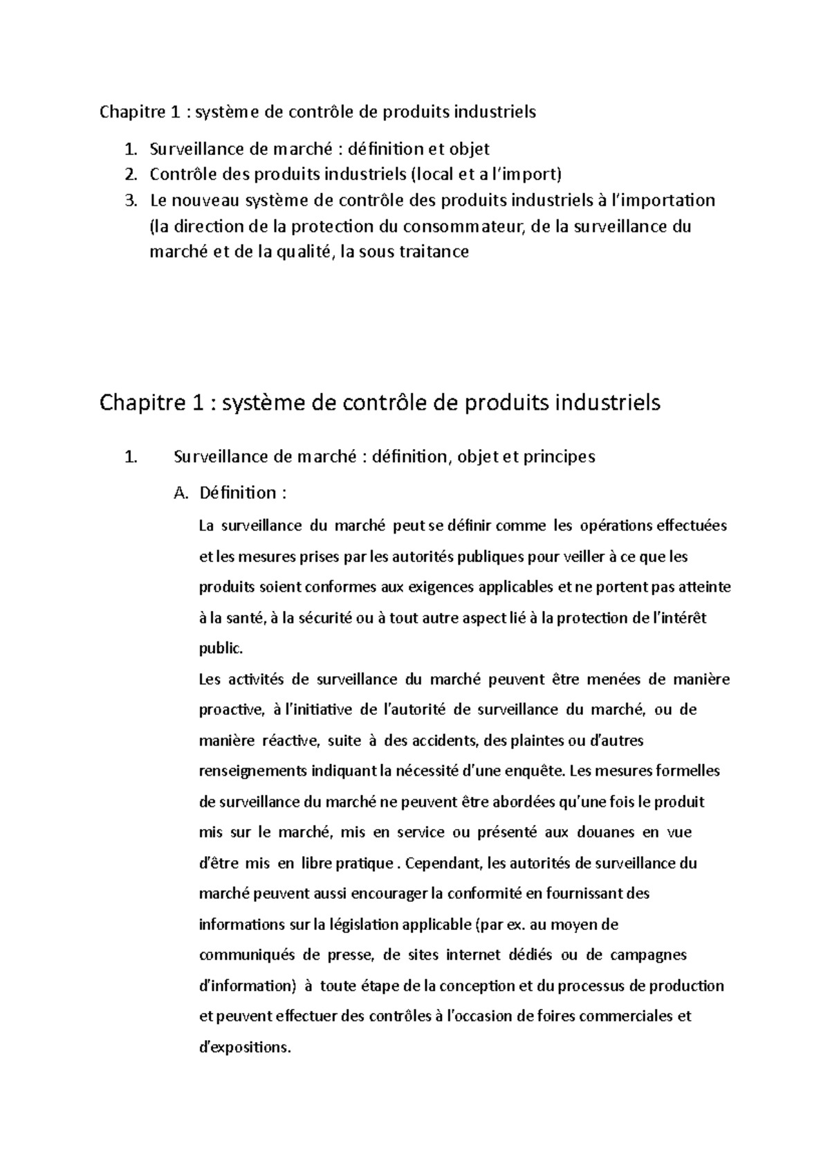 Marketing international - Chapitre 1 : système de contrôle de produits ...