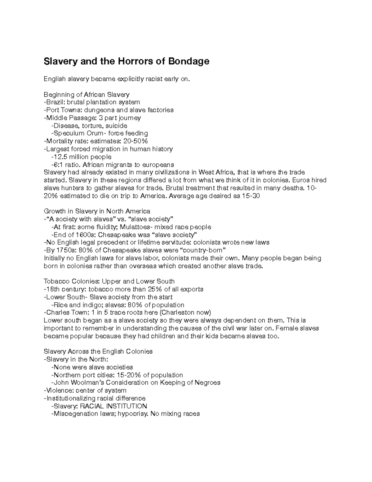 Slavery and the Horrors of Bondage - Slavery and the Horrors of Bondage ...