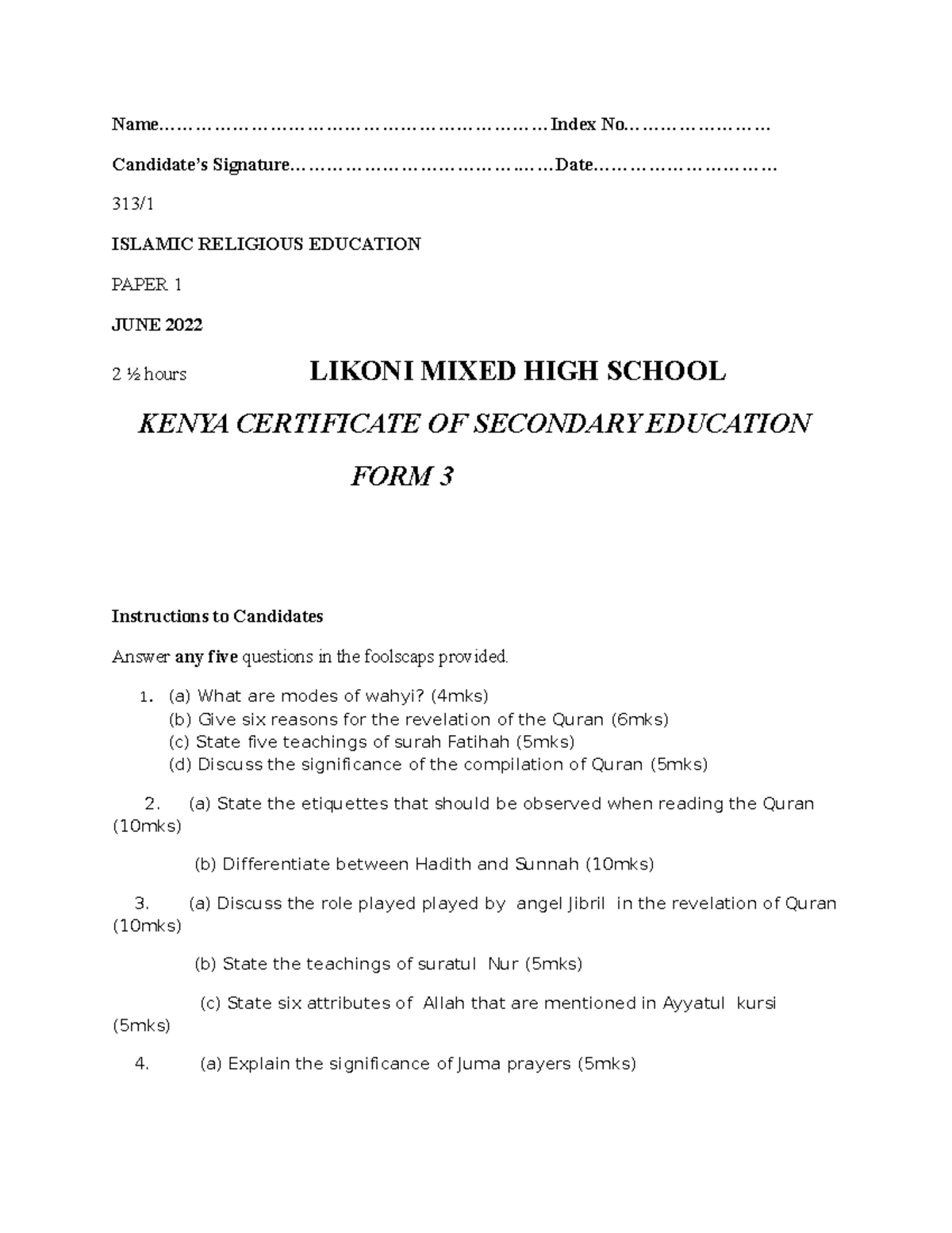 IRE PP1 F3 - revision materials - Religious studies - KU - Studocu