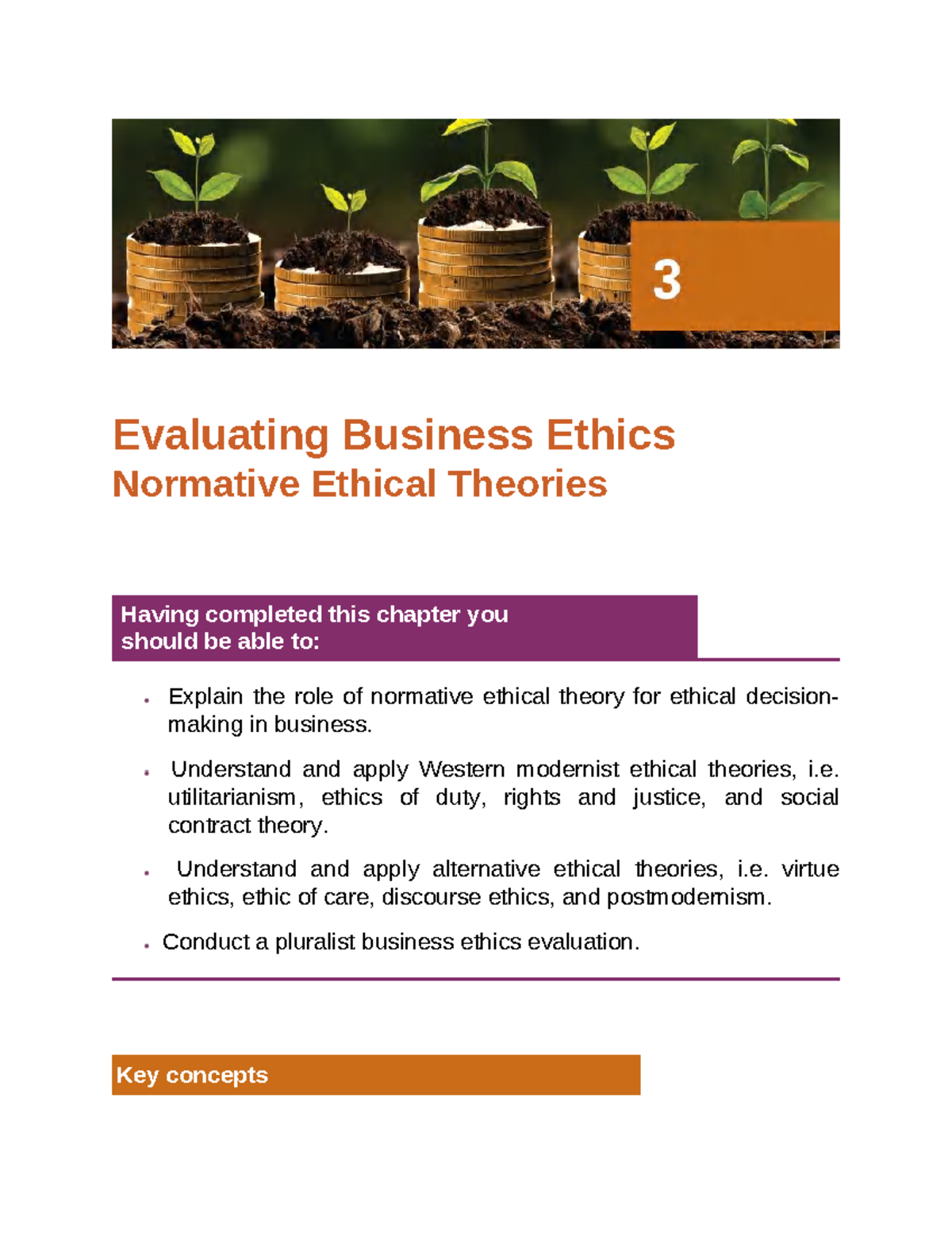Chapter 3 - uitleg over normative theories - Evaluating Business Ethics ...