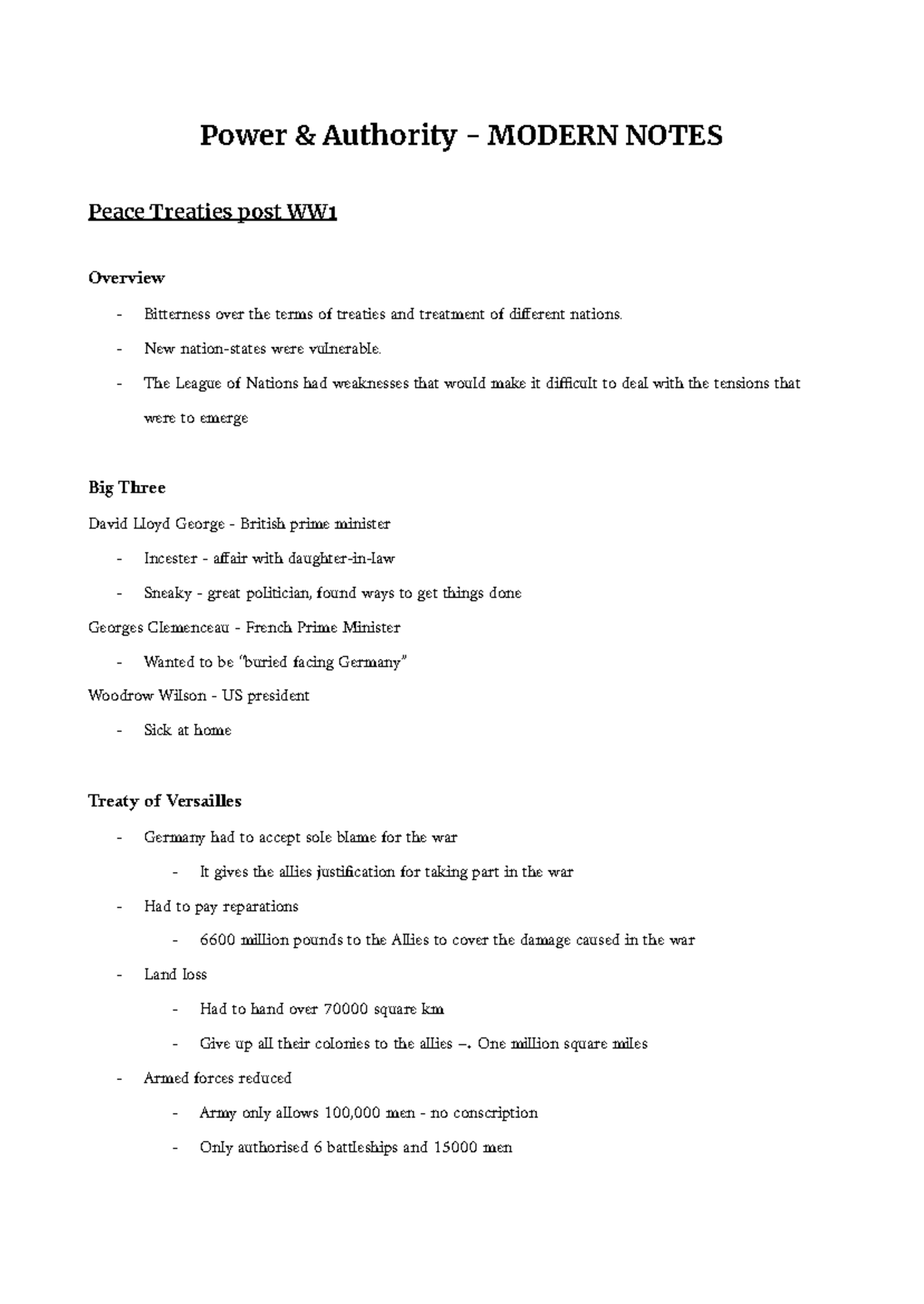 Power & Authority - Modern Notes - YEAR 12 - Power & Authority - MODERN ...