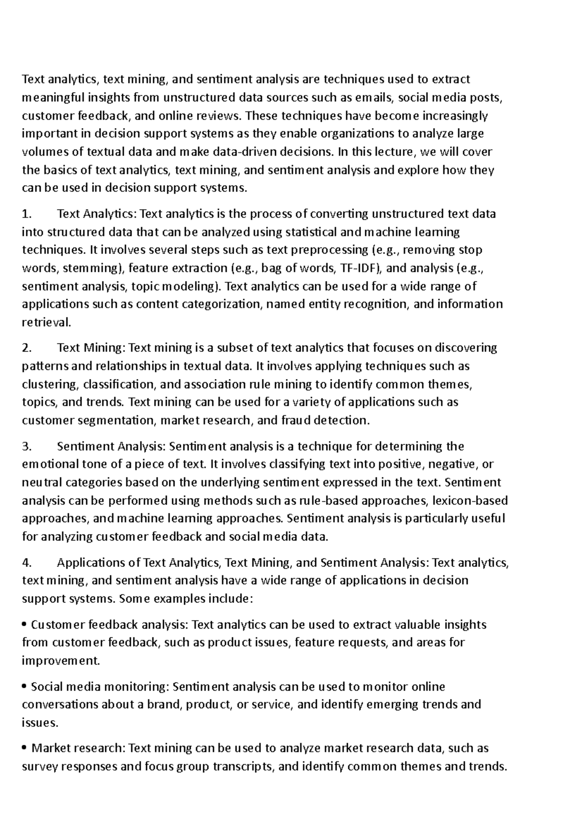 Text Analytics, Text Mining, and Sentiment Analysis in decsion support system - Text analytics ...