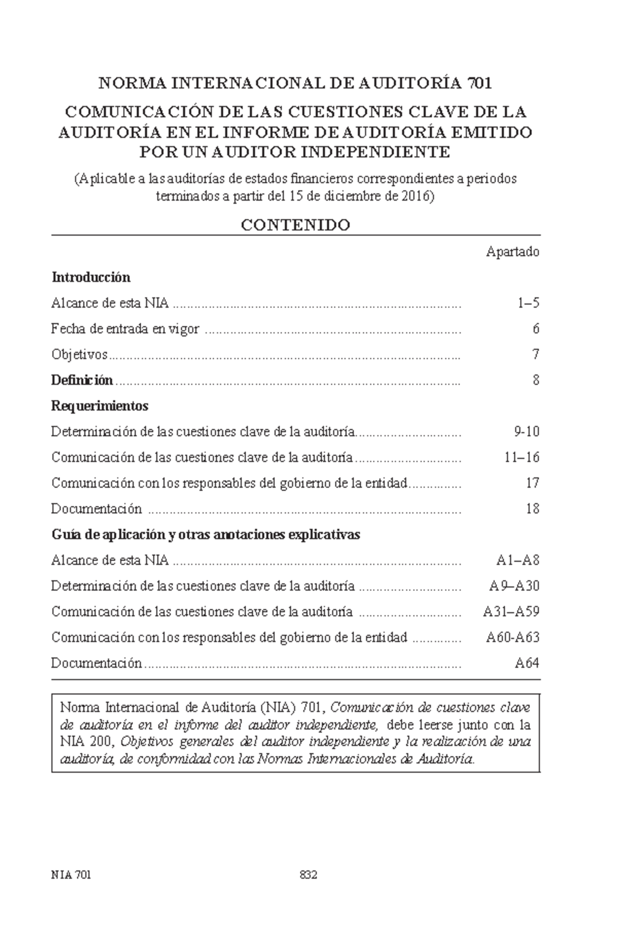 Nia 701-710 - Nia 701 - NORMA INTERNACIONAL DE AUDITORÍA 701 ...