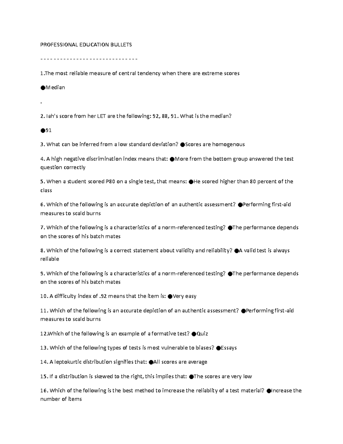 Professional ED bullets -WPS Office - PROFESSIONAL EDUCATION BULLETS ...