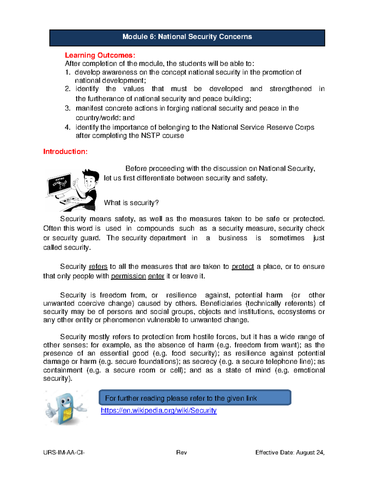 Module 6 National Security Concerns - URS-IM-AA-CI- Rev Effective Date ...