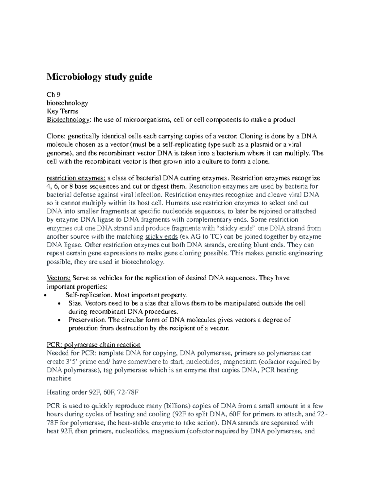 Microbiology study guide Ch 9 biotechnology - Microbiology study guide ...