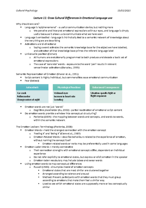 Emotions Across Cultures - Cultural Psychology 09/03/ Lecture 9 ...