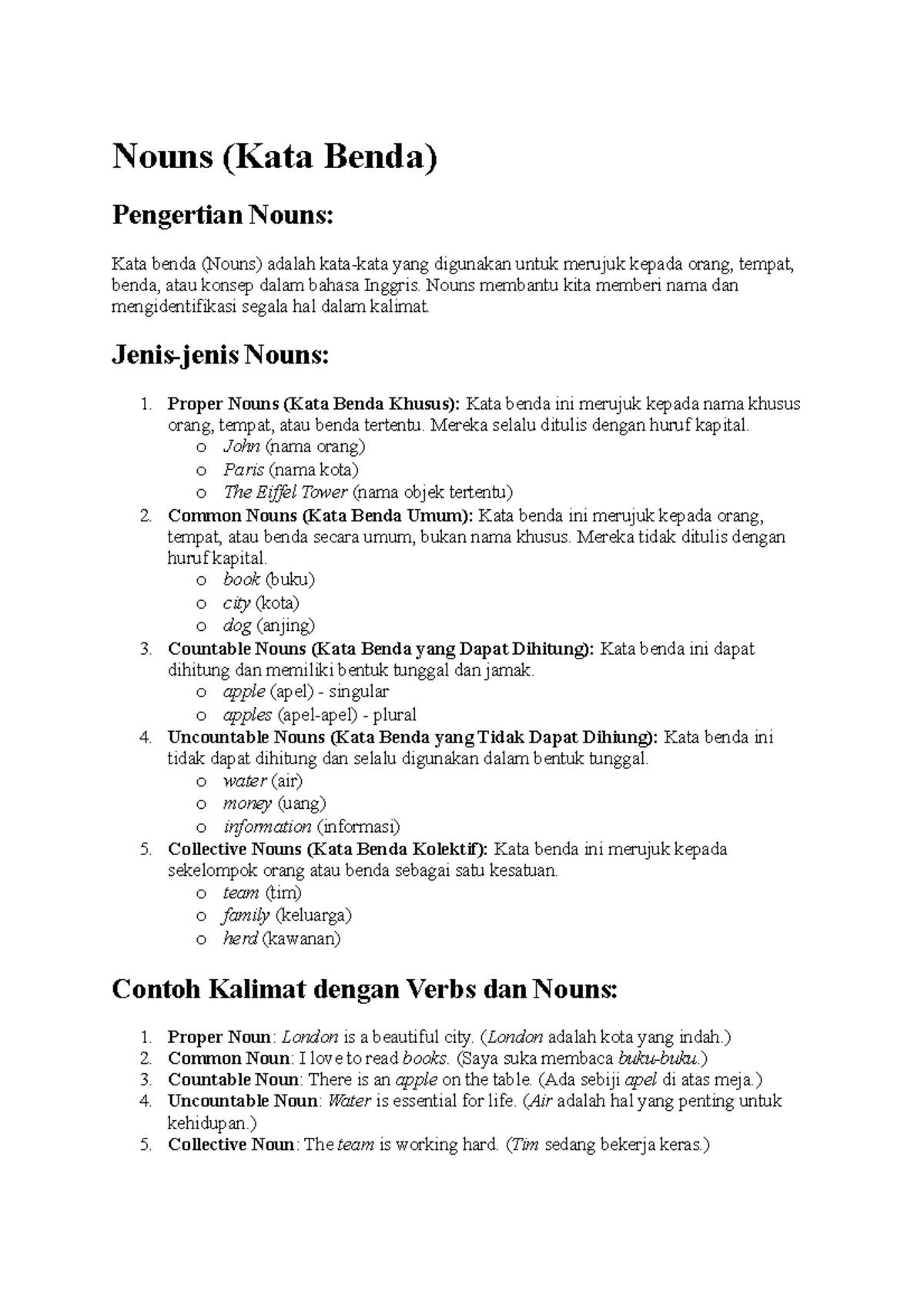 Nouns - good - Nouns (Kata Benda) Pengertian Nouns: Kata benda (Nouns ...