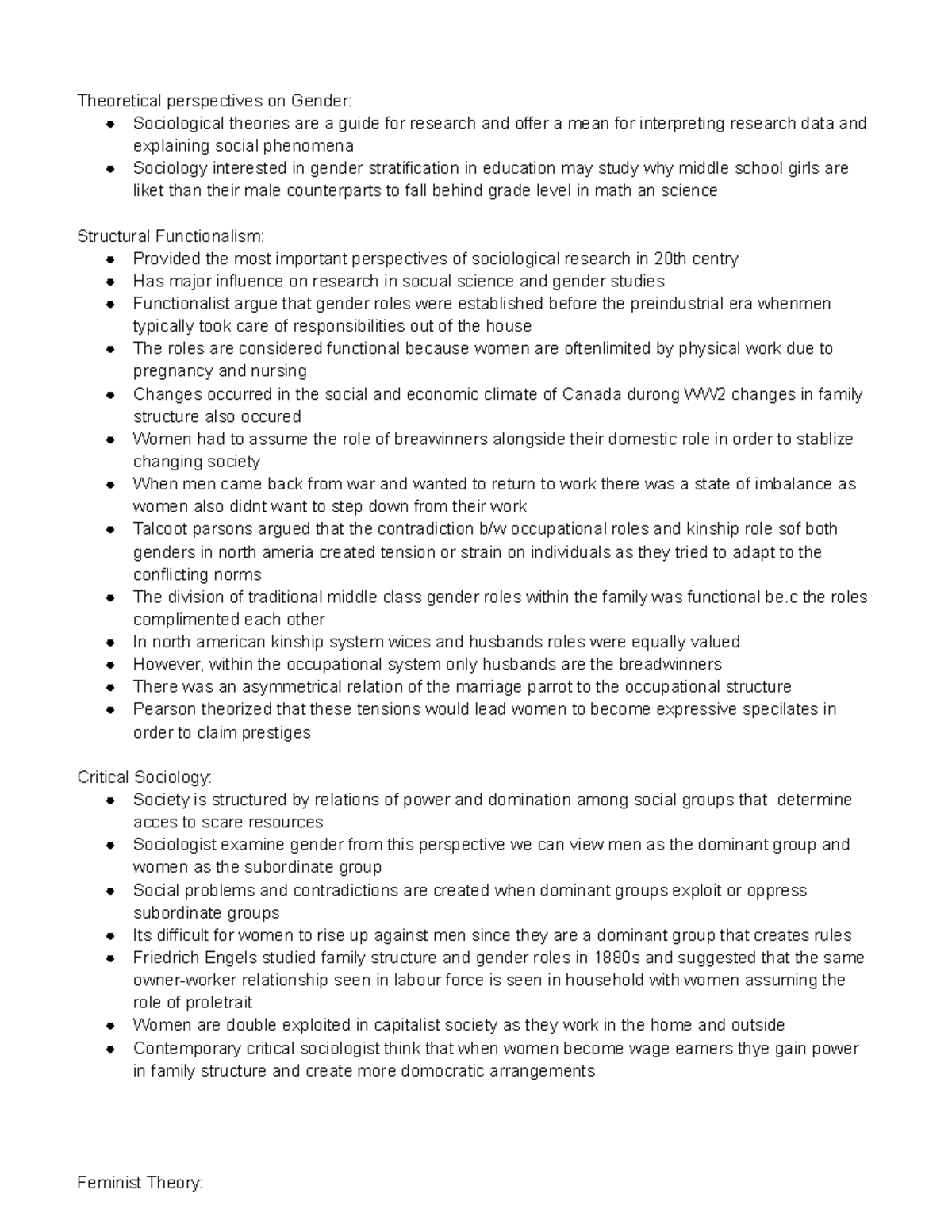 Gender chapter 12 - Theoretical perspectives on Gender: Sociological ...